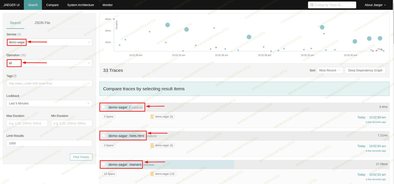 使用 Jaeger 的 OpenTelemetry 自动检测 - 异常教程